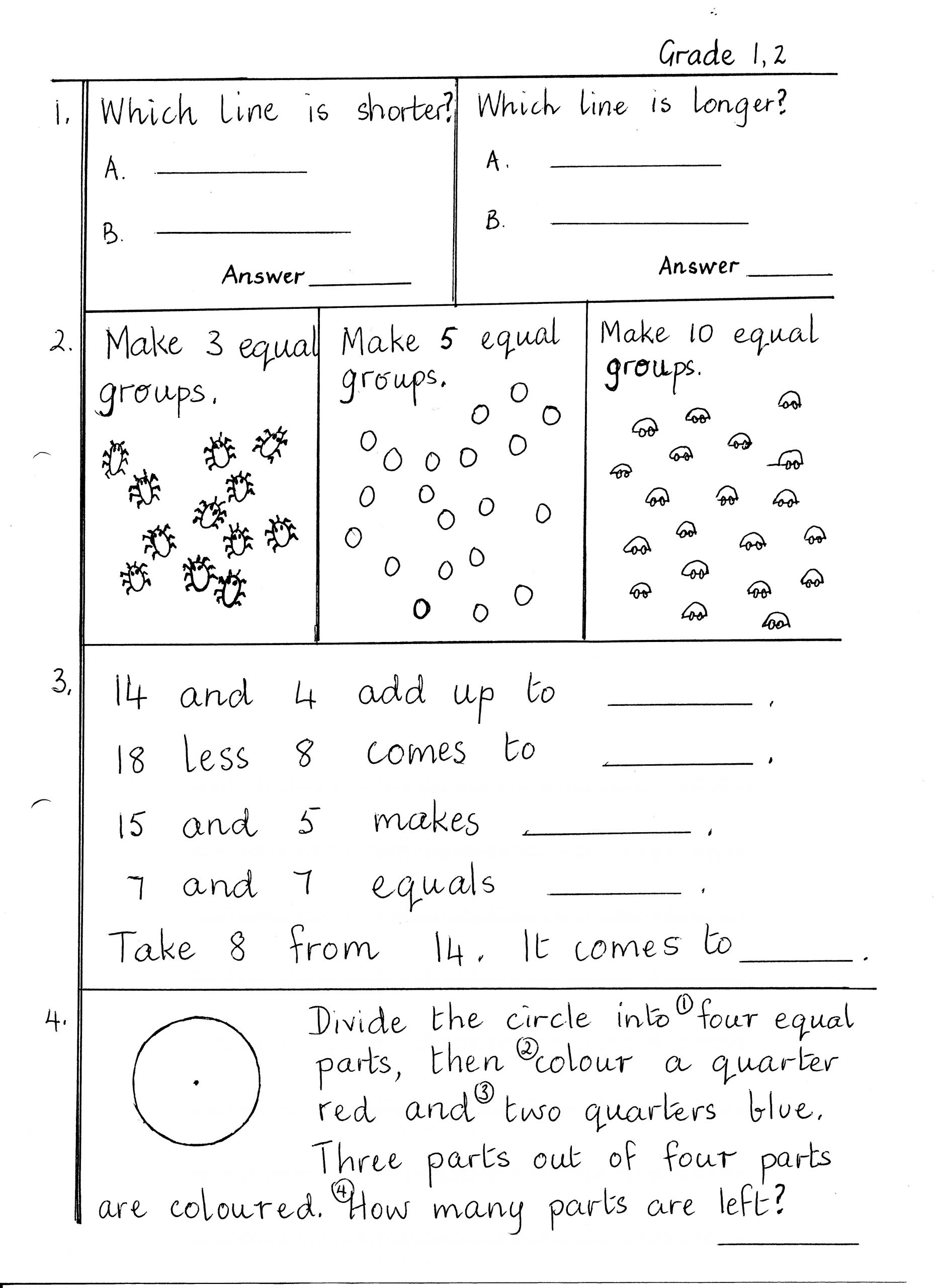 Grade 4 Term 1 Maths Test Papers